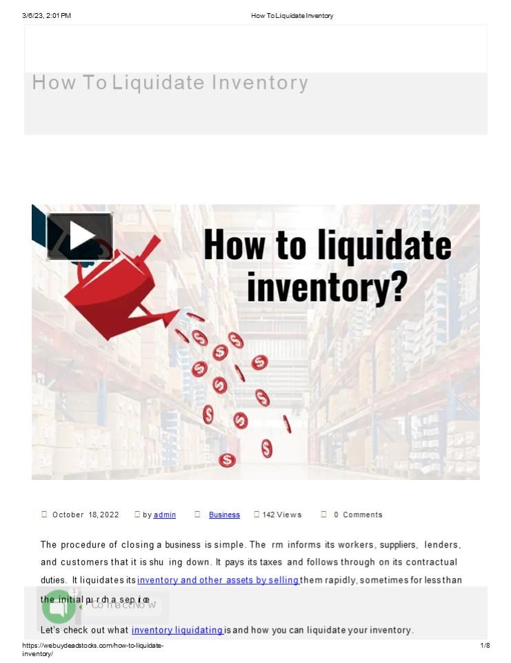 How To Liquidate Inventory presentation | free to download