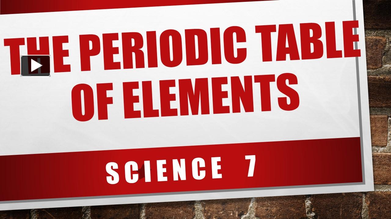 PPT – Periodic Table of Elements PowerPoint presentation | free to ...