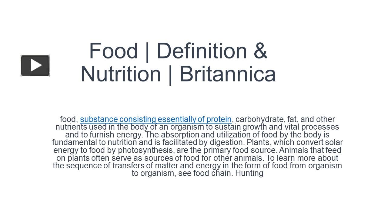 PPT – Food | Definition & Nutrition | Britannica PowerPoint ...
