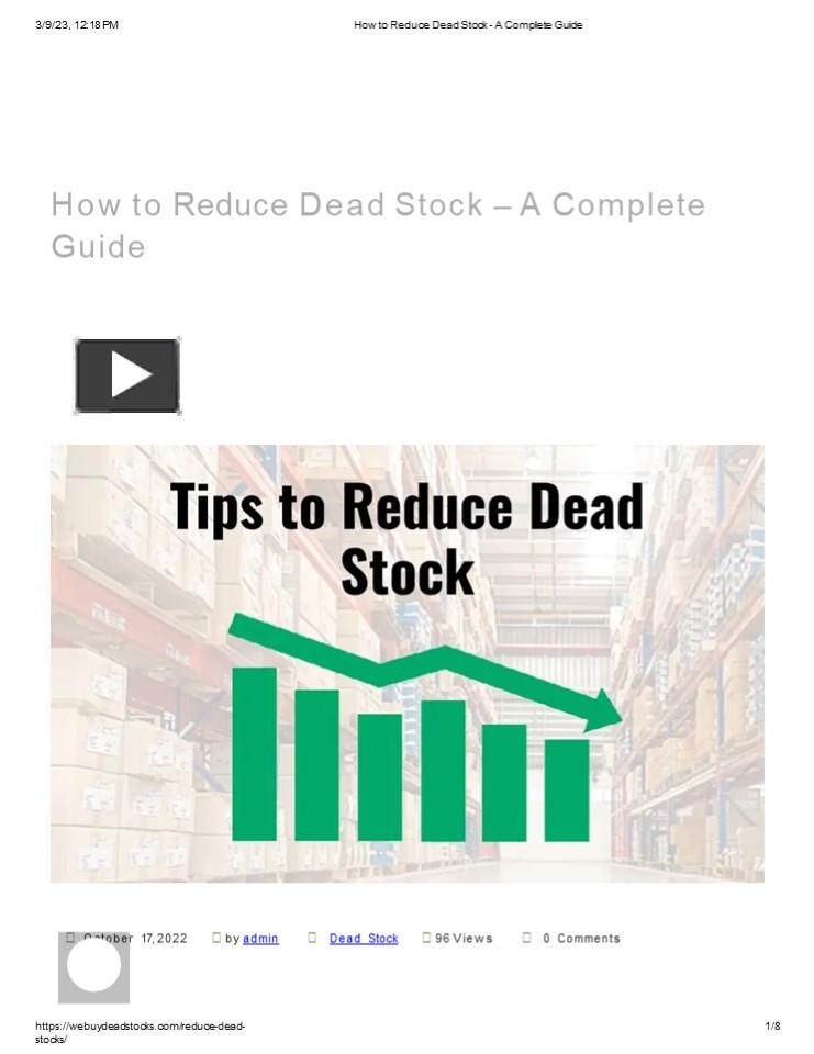 PPT – How to Reduce Dead Stock – A Complete Guide PowerPoint ...