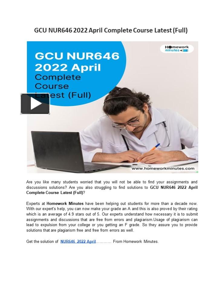 PPT – GCU NUR646 2022 April Complete Course Latest (Full) PowerPoint ...