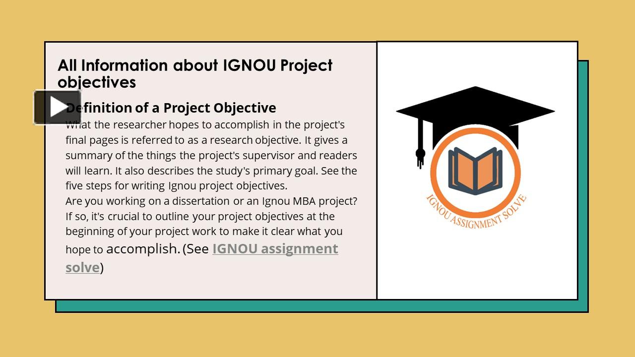 PPT – All Information about IGNOU Project objectives PowerPoint ...