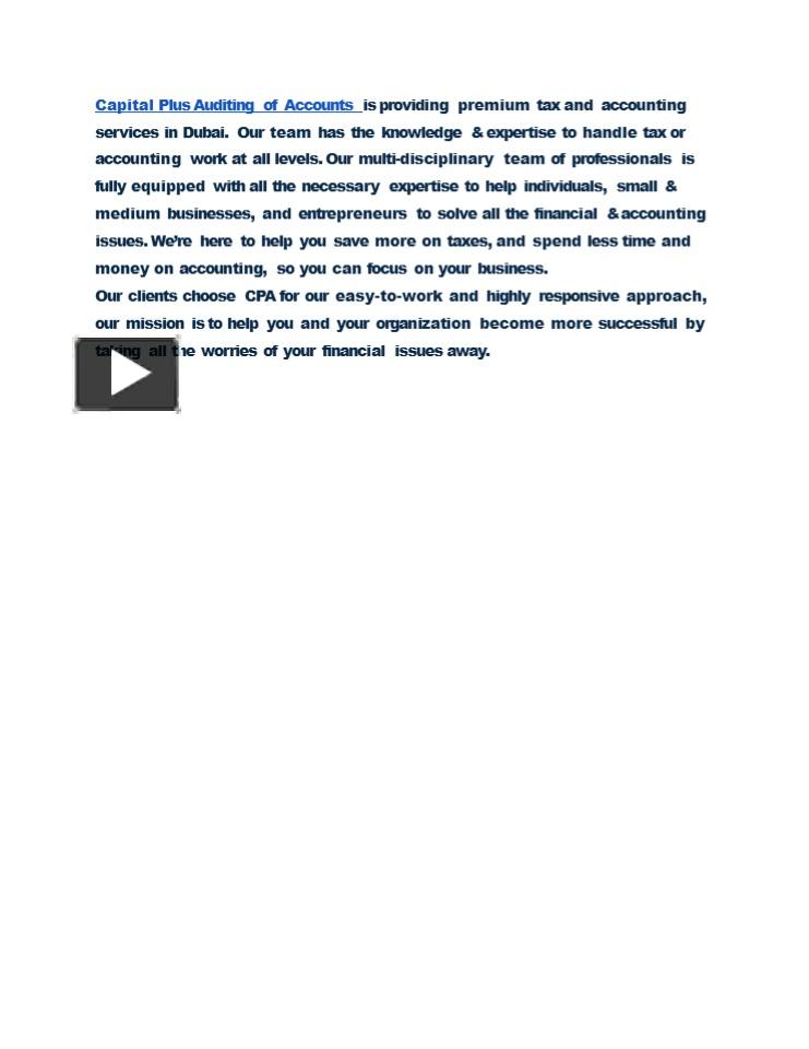 PPT – Audit Firm In Dubai (Capital Plus aduit of accounts) PowerPoint ...