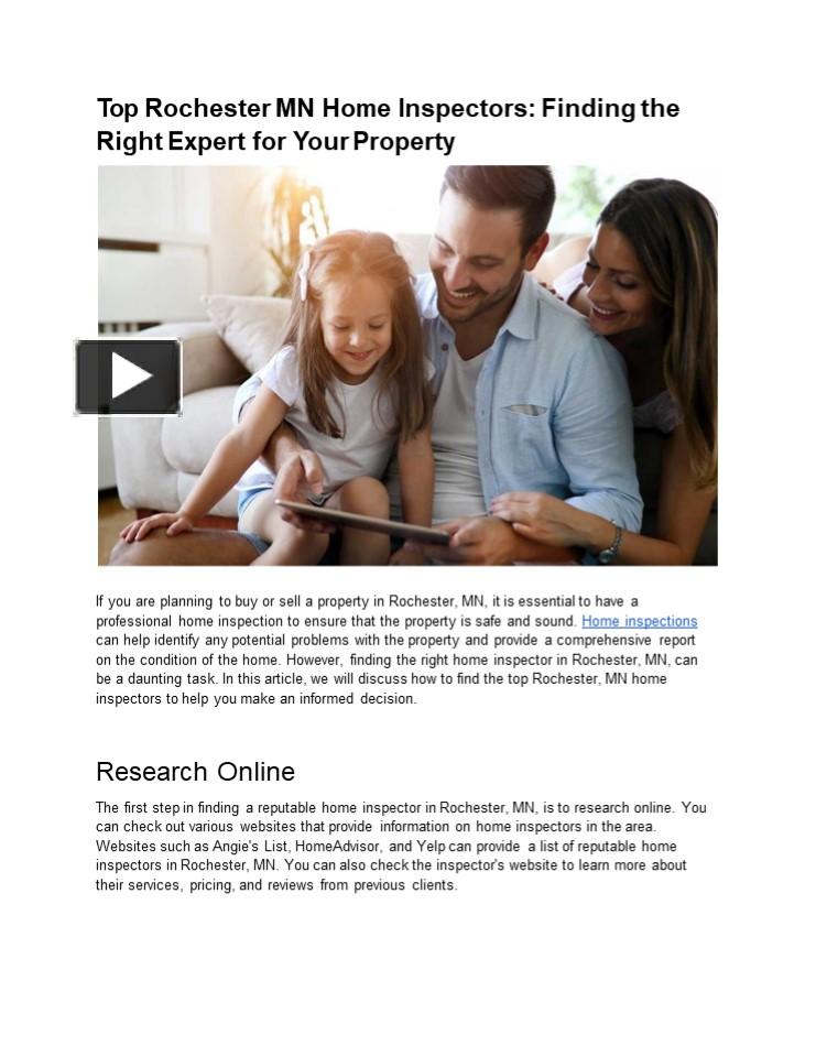 PPT – Rochester MN home inspectors PowerPoint presentation | free to ...