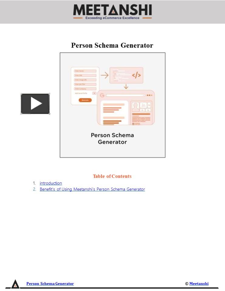 Person Schema Generator presentation | free to download