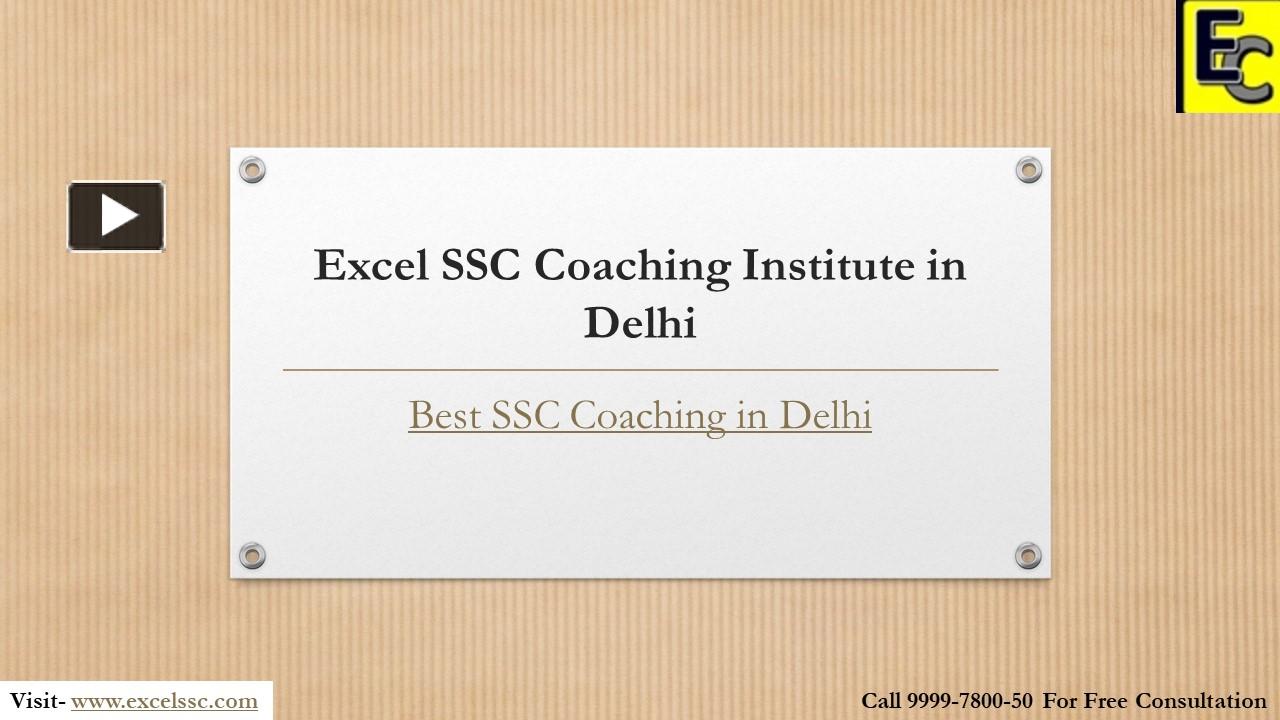 Best SSC coaching in Delhi presentation | free to download