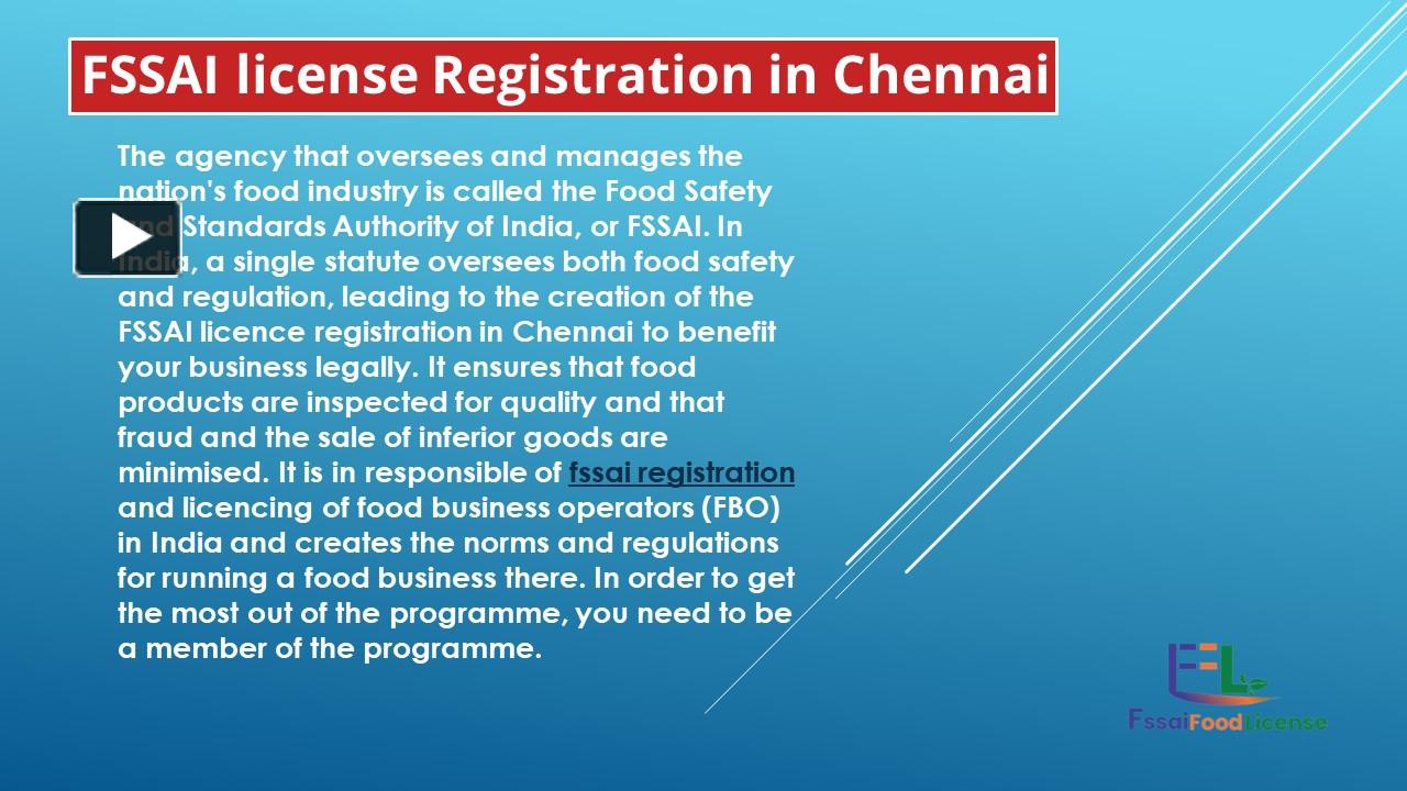 PPT – FSSAI license Registration in Chennai PowerPoint presentation ...