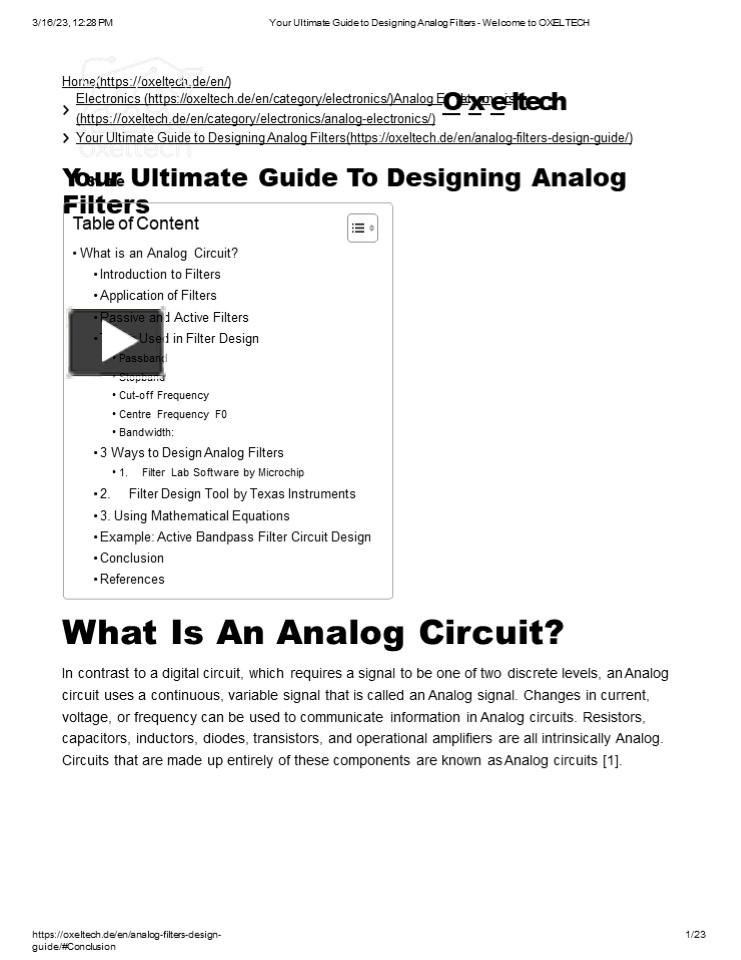 PPT – Your Ultimate Guide To Designing Analog Filters PowerPoint ...