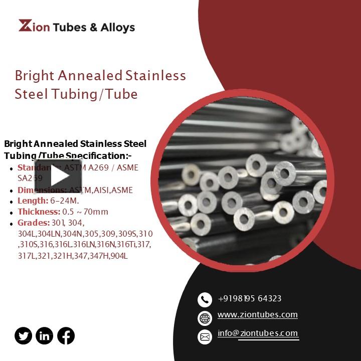 Bright Annealed Stainless Steel Tubing/Tube | Instrumentation Tubing ...