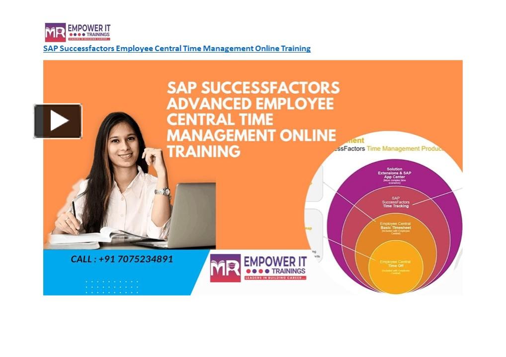 Sap SuccessFactors Advanced employee central time management online ...