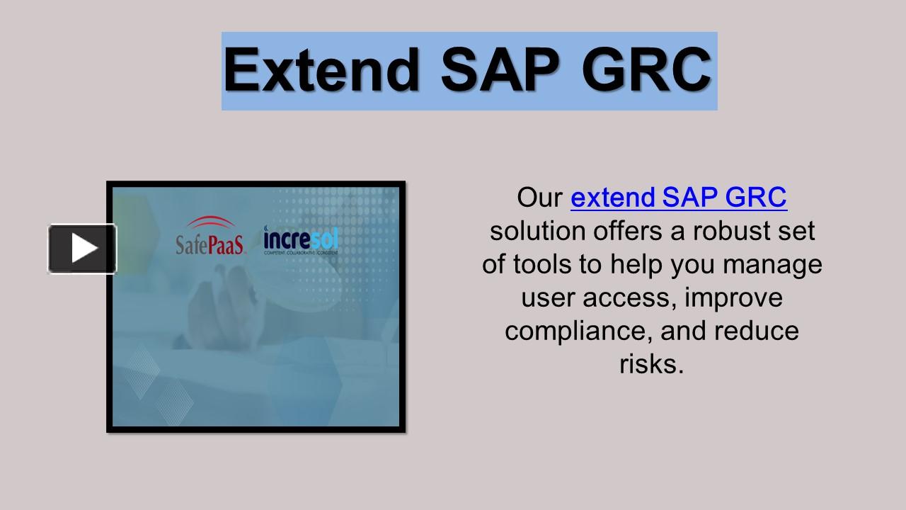 PPT – Extend SAP GRC PowerPoint presentation | free to download - id ...