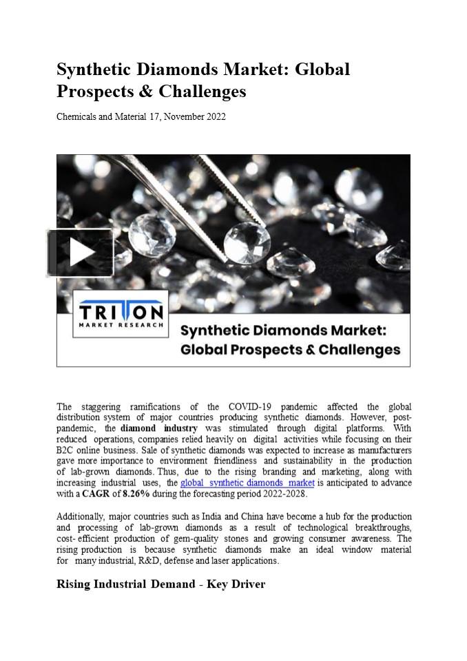 PPT – Synthetic Diamonds Market: Global Prospects and Challenges ...