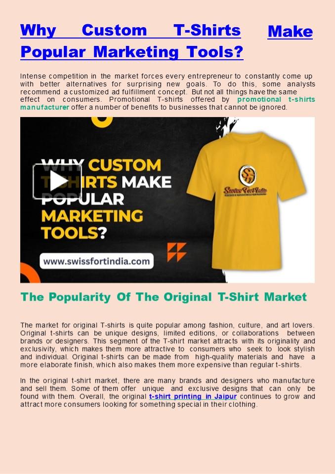Why Custom T-Shirts Make Popular Marketing Tools? presentation | free ...