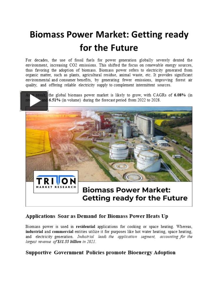 PPT – Biomass Power Market: Getting ready for the Future PowerPoint ...