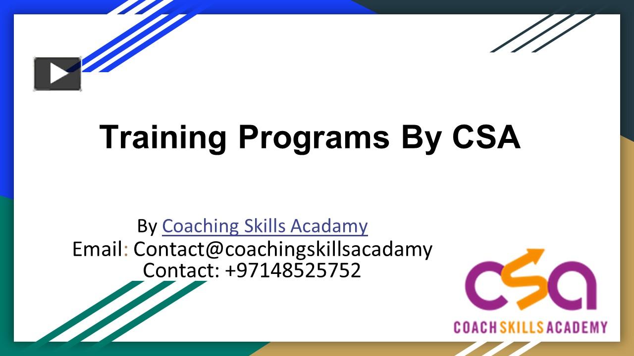 PPT – Training Programs By CSA PowerPoint presentation | free to ...