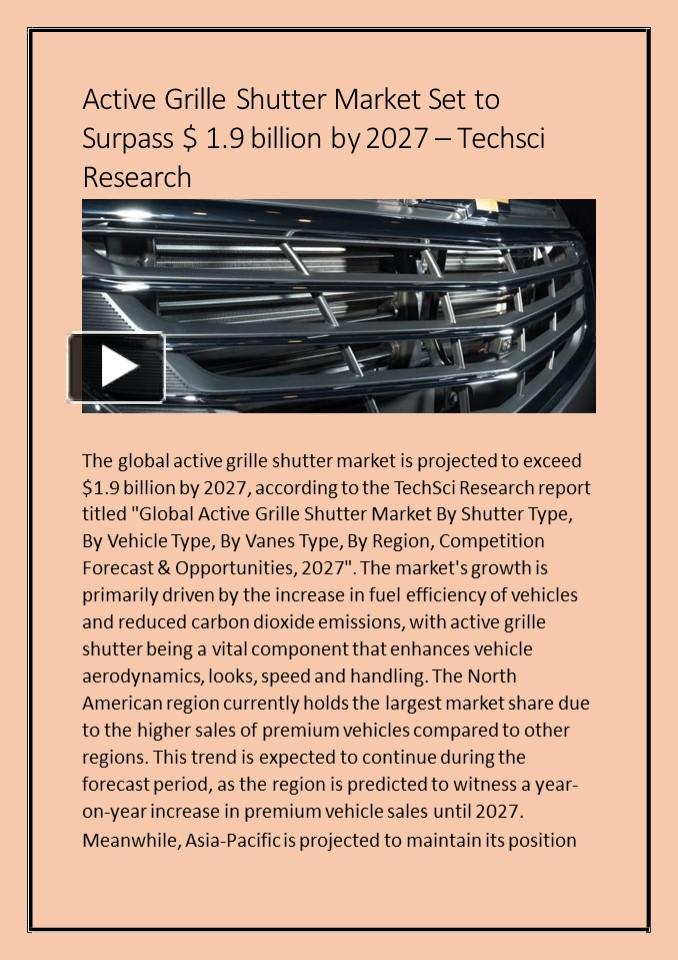PPT – Active Grille Shutter Market: Exploring Opportunities with Market ...