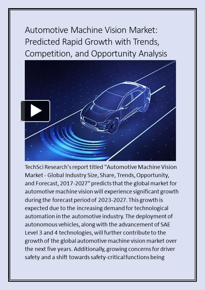 Automotive Machine Vision Market: Exploring Opportunities with Market ...
