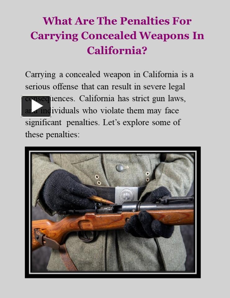 PPT – What Are The Penalties For Carrying Concealed Weapons In ...