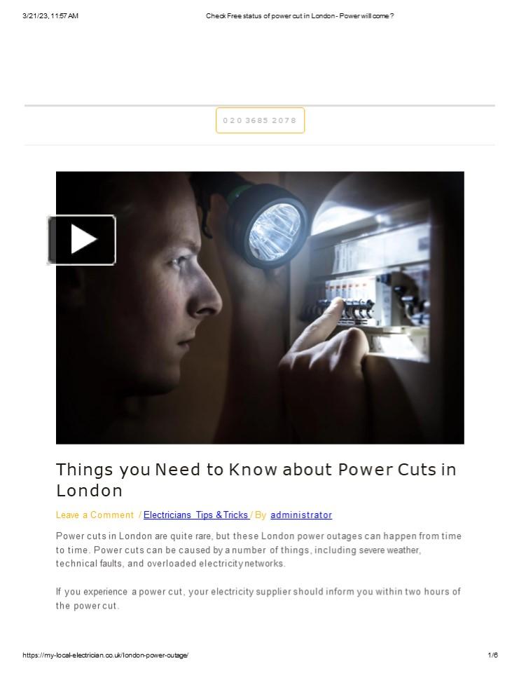 Things you Need to Know about Power Cuts in London presentation | free ...