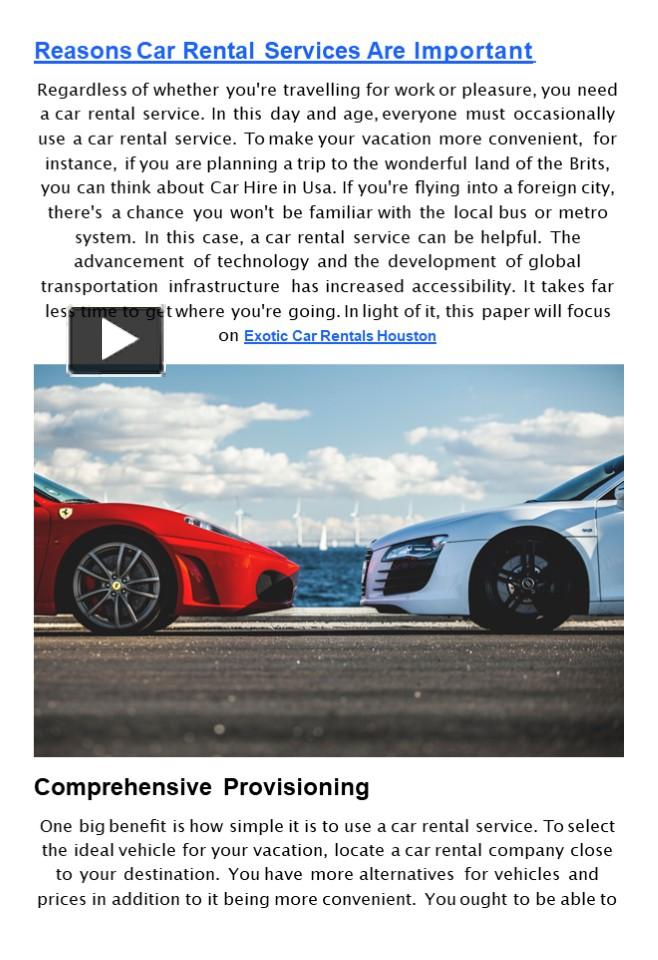 Reasons Car Rental Services Are Important presentation | free to download