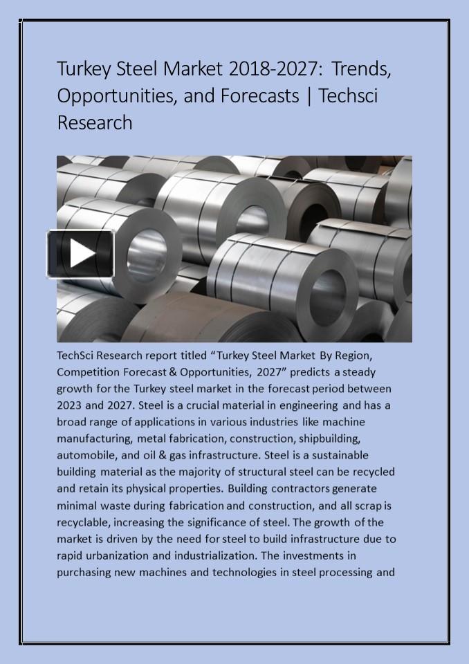 PPT – Turkey Steel Market Forecast 2027: Projected Growth and ...