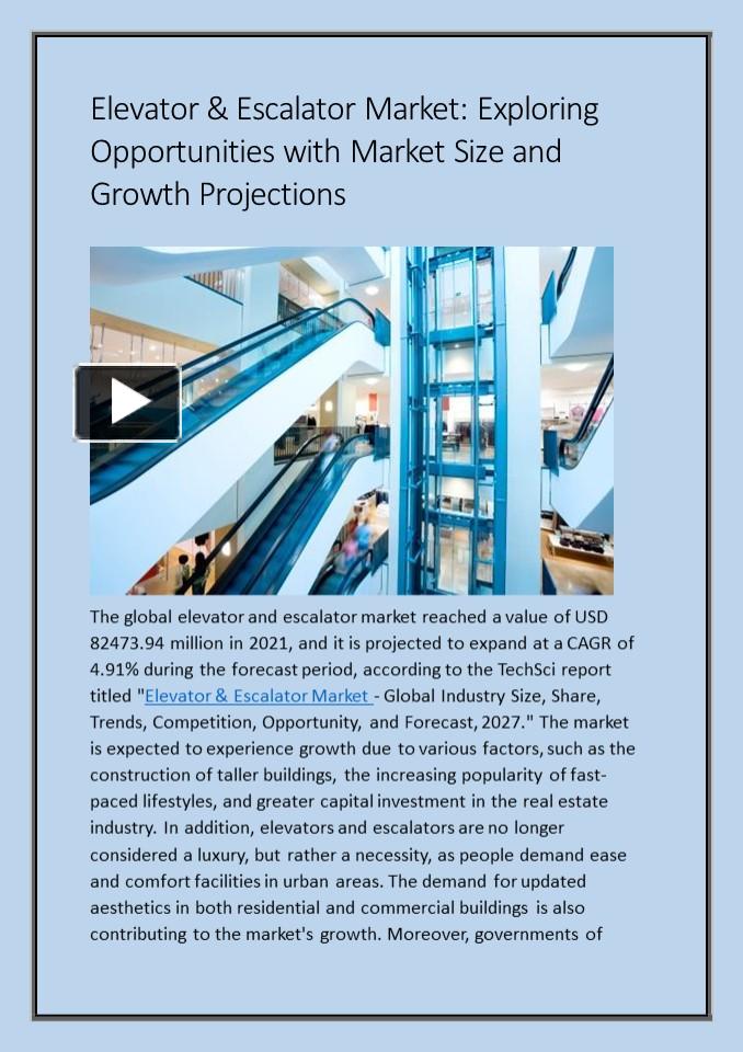 PPT – Elevator & Escalator Market 2027: Future Growth and Opportunities ...
