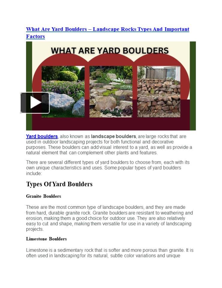 PPT – What Are Yard Boulders – Landscape Rocks Types And Important ...