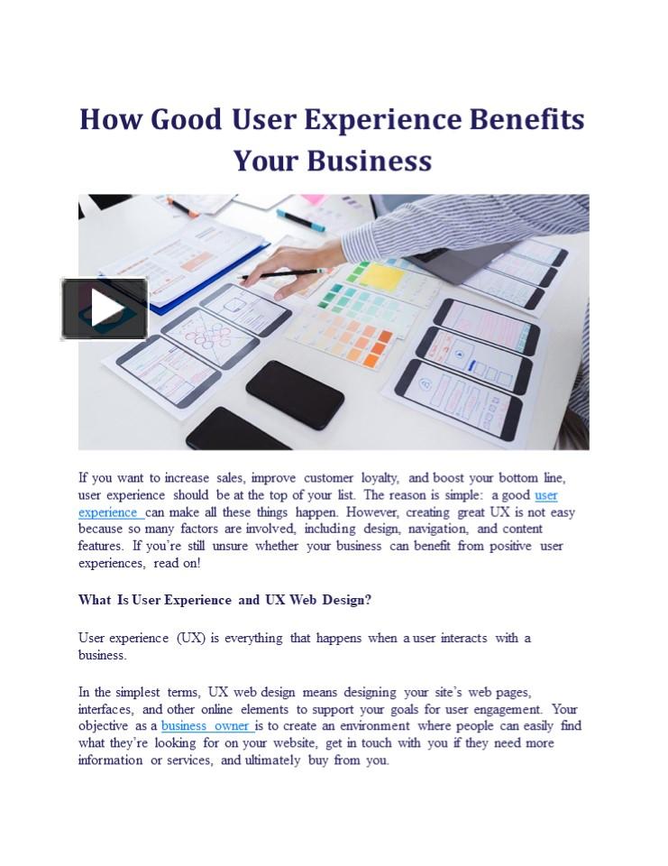 How Good User Experience Benefits Your Business presentation | free to ...