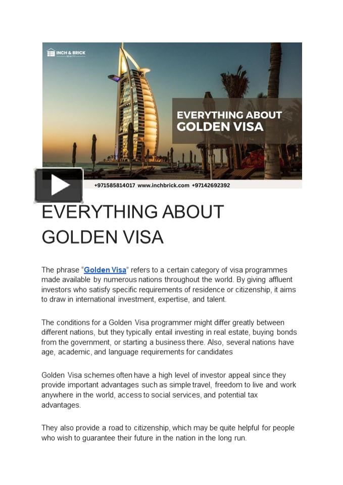 PPT – EVERYTHING ABOUT GOLDEN VISA PowerPoint presentation | free to ...