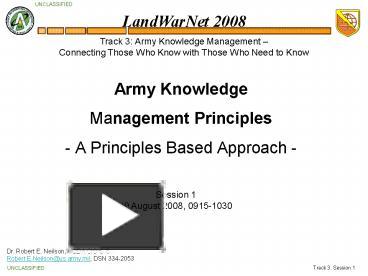 Army Knowledge Management Principles A Principles Based Approach ...