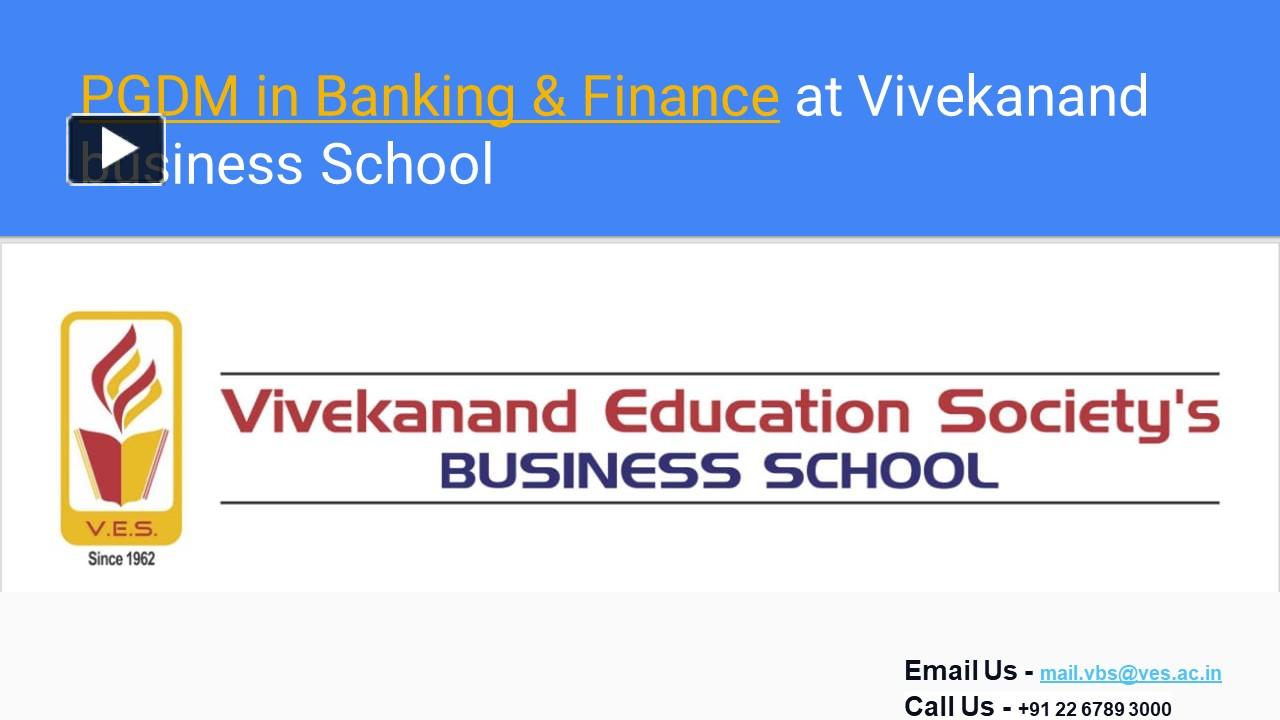 PPT – post graduate diploma in banking and finance | VBS PowerPoint ...