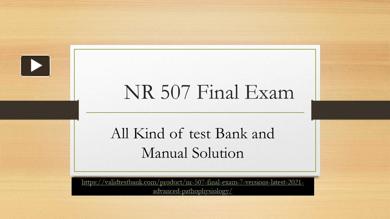 PPT – NR 507 Test Bank Final Exam PowerPoint presentation | free to ...