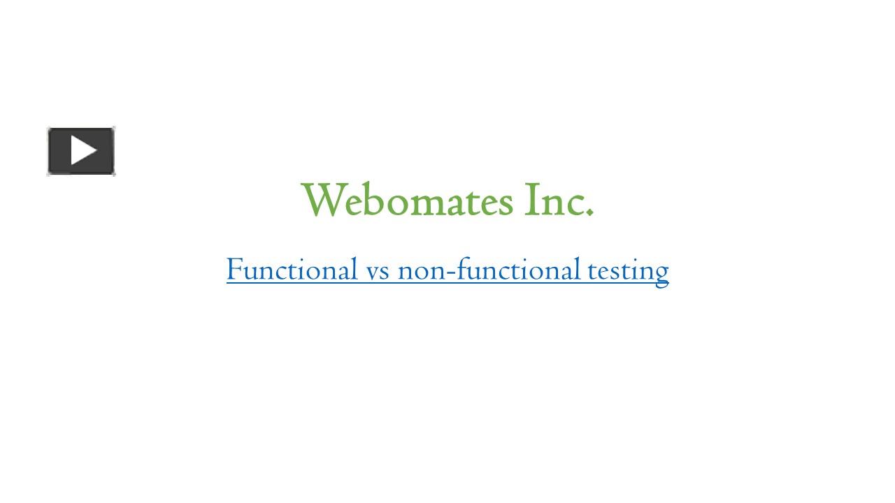 PPT – Functional vs non-functional testing PowerPoint presentation ...