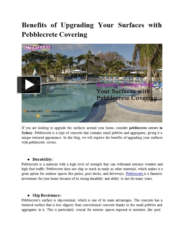 Benefits of Upgrading Your Surfaces with Pebblecrete Covering ...