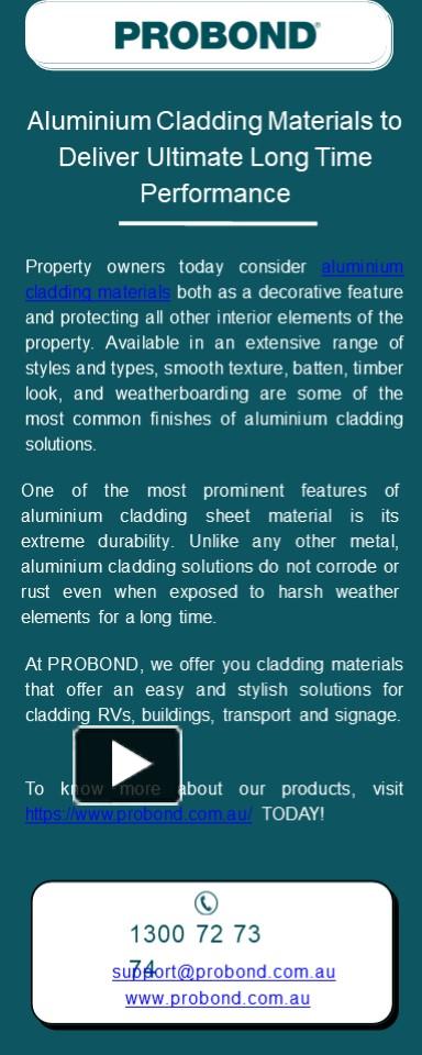 PPT – Aluminium Cladding Materials to Deliver Ultimate Long Time ...