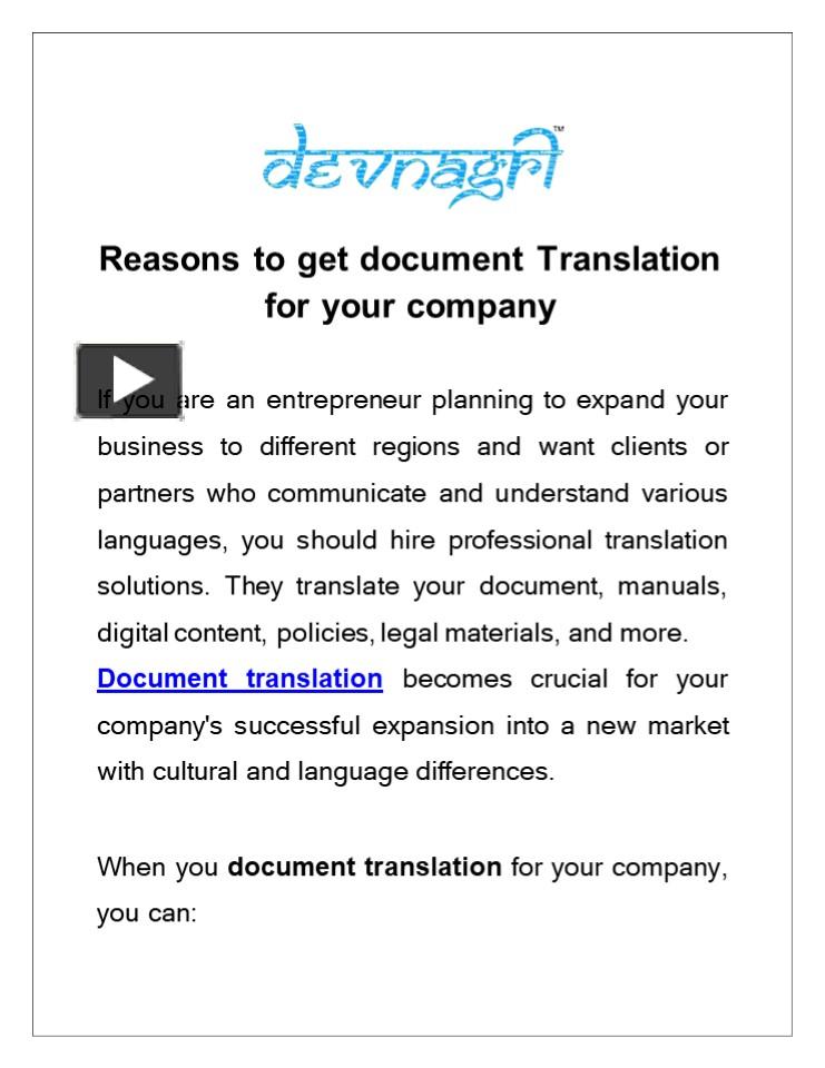 Reasons to get document Translation for your company presentation ...