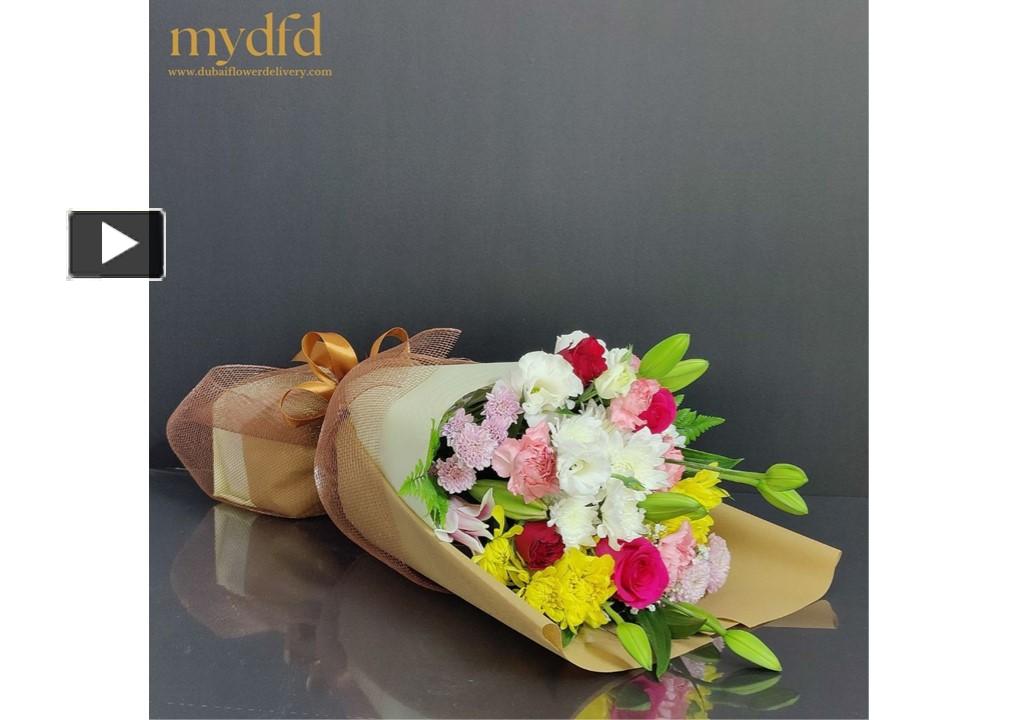 Multi-color roses Bouquet presentation | free to download