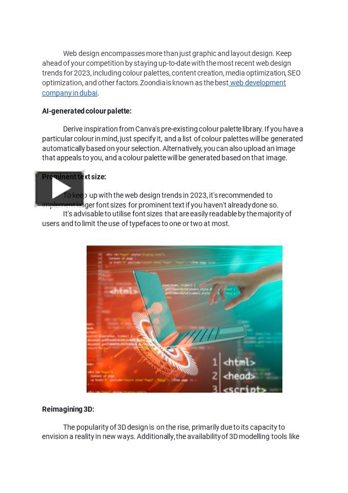 PPT – Web Design Trends Expected to Dominate in 2023 - Zoondia ...