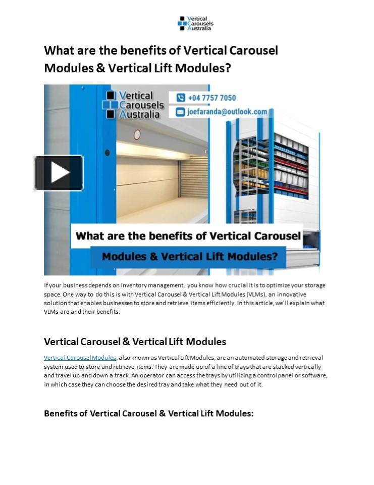 What are the benefits of Vertical Carousel Modules & Vertical Lift ...