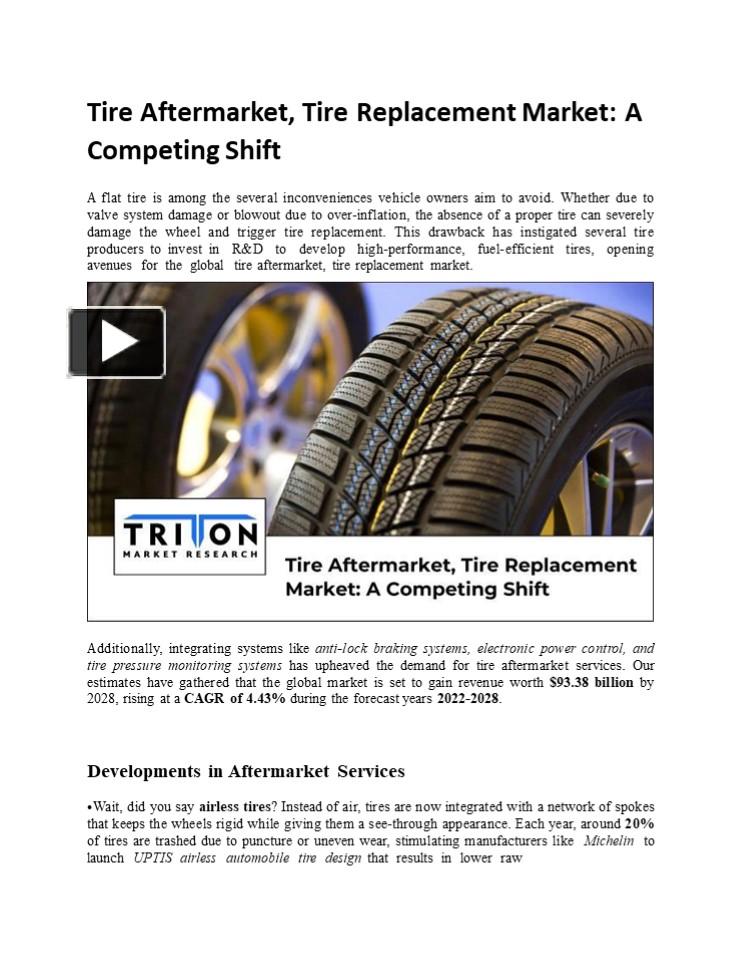 PPT – Tire Aftermarket, Tire Replacement Market: A Competing Shift ...