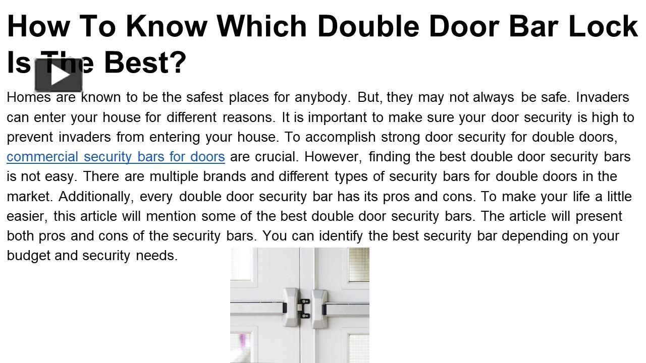 PPT – How To Know Which Double Door Bar Lock Is The Best? PowerPoint ...