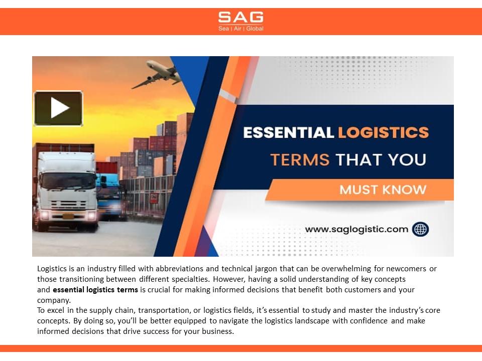 Essential Logistics Terms That You Must Know presentation | free to ...