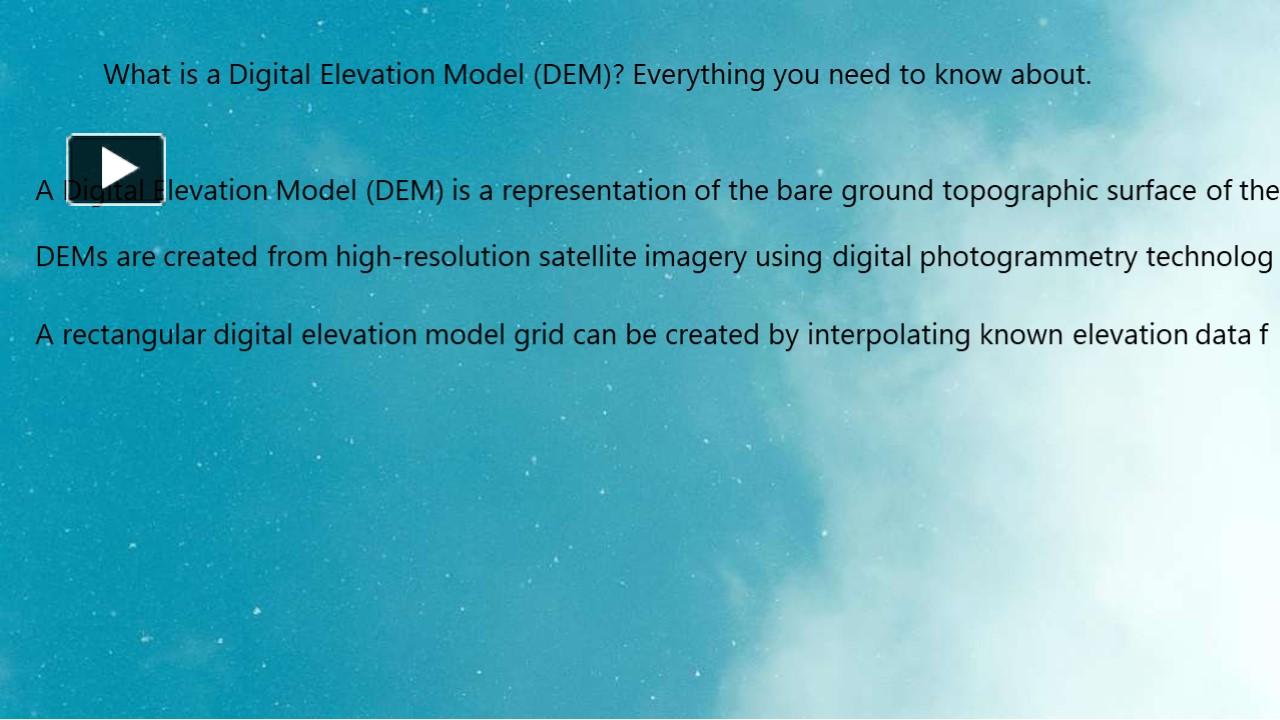 PPT – What is a Digital Elevation Model (DEM)? Everything you need to ...