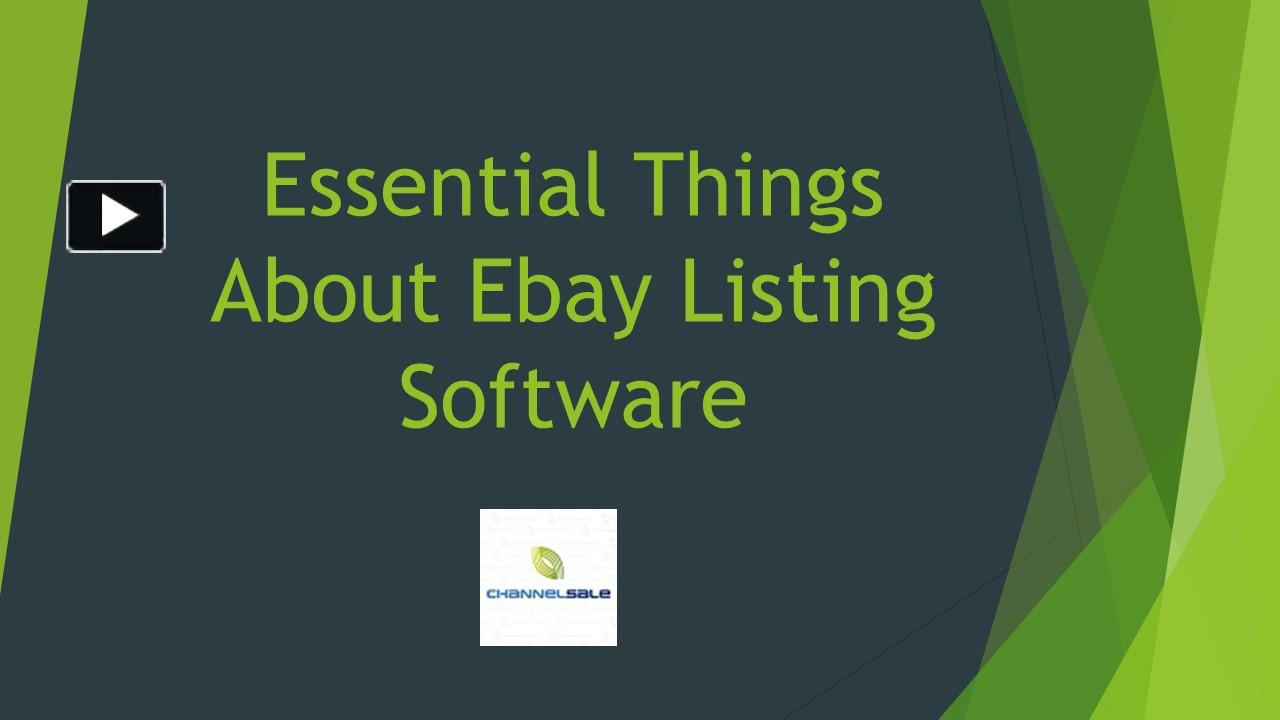 PPT – Essential Things About Ebay Listing Software PowerPoint ...