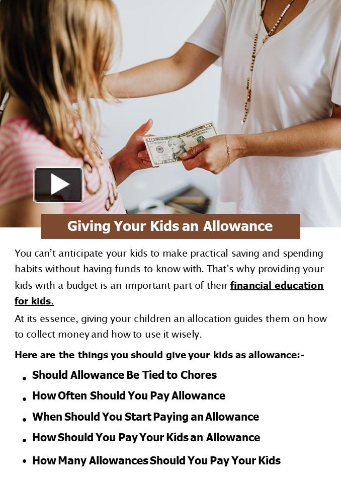 Giving Your Kids an Allowance (1) presentation | free to download