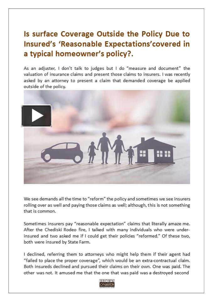 PPT – Coverage Outside the Policy Due to Insured’s ‘Reasonable ...