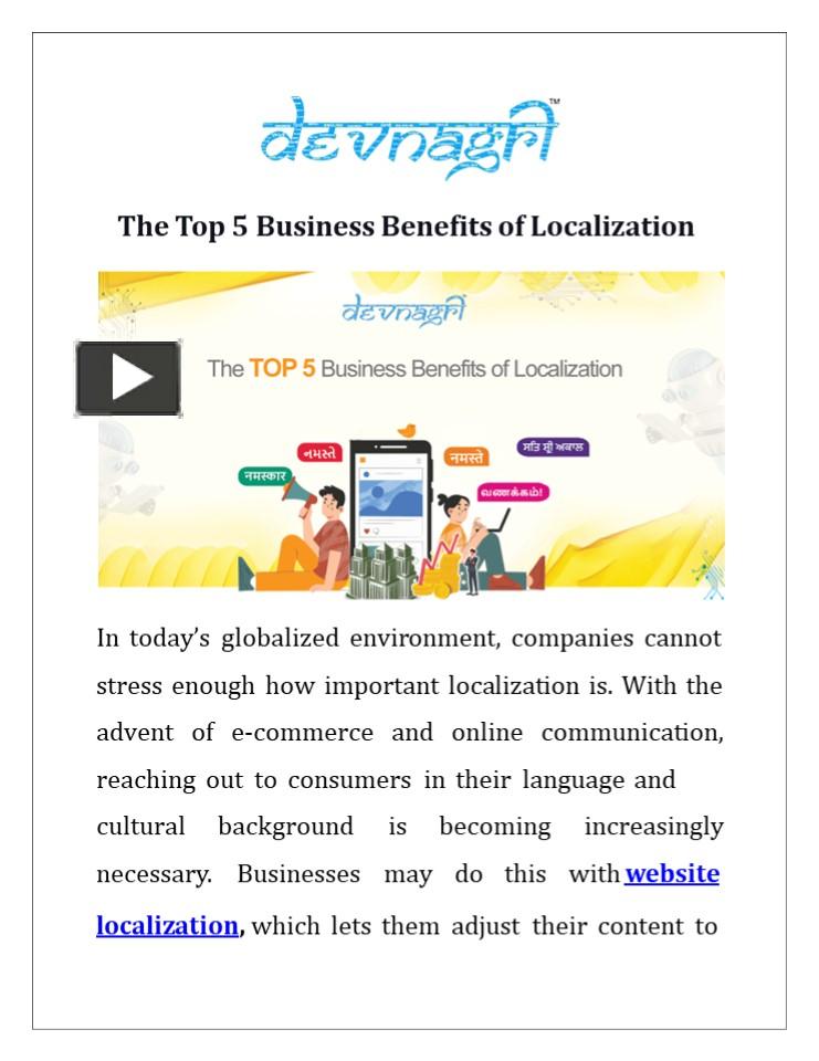 PPT – The Top 5 Business Benefits of Localization PowerPoint ...