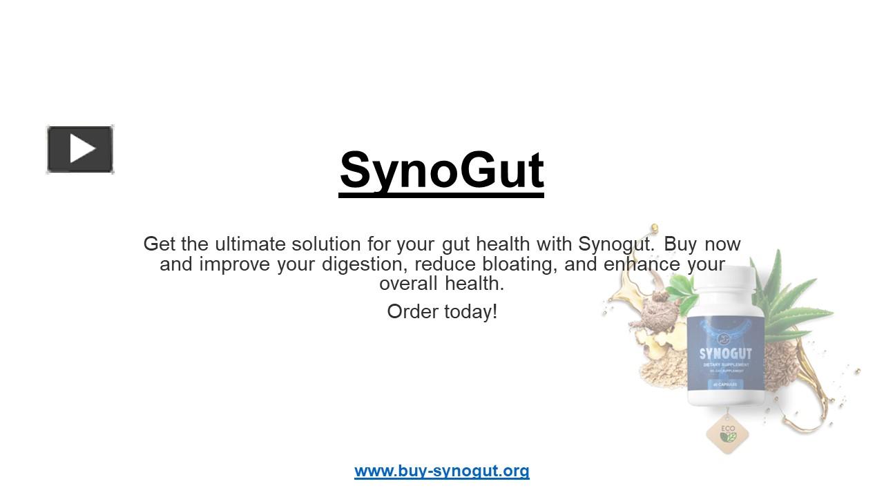 PPT – SynoGut: A Natural Solution for Optimal Gut Health PowerPoint ...