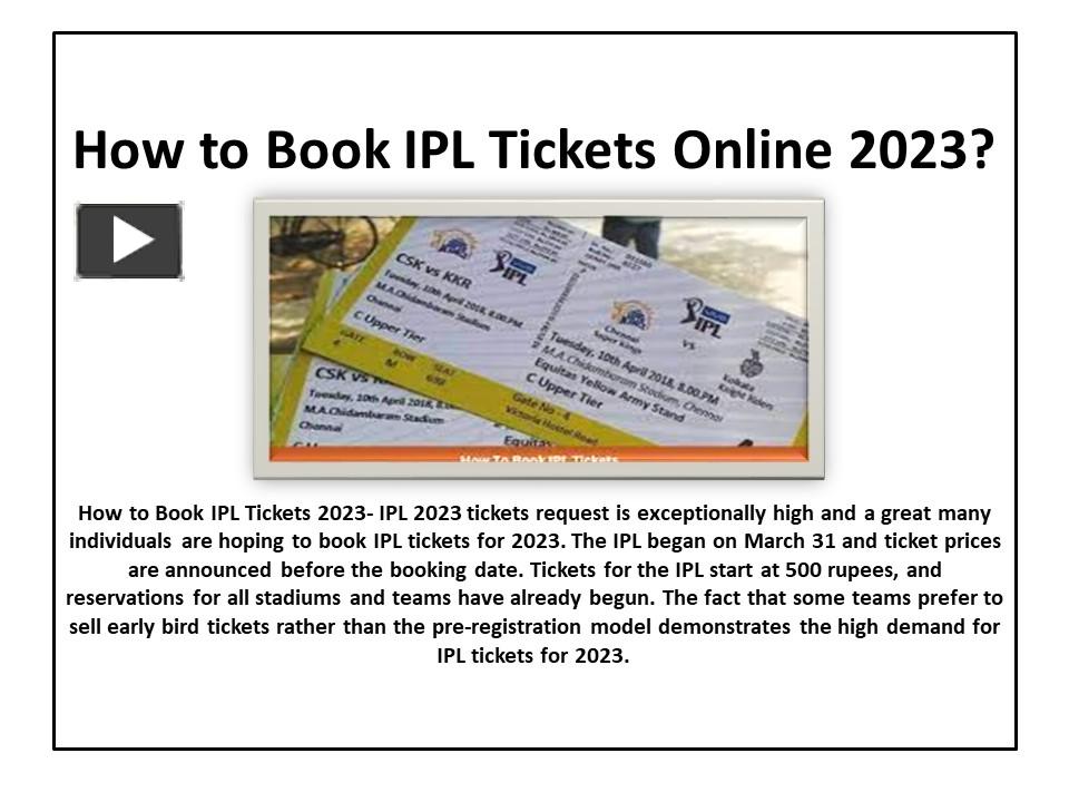 How to Book IPL Tickets Online 2023 presentation | free to download