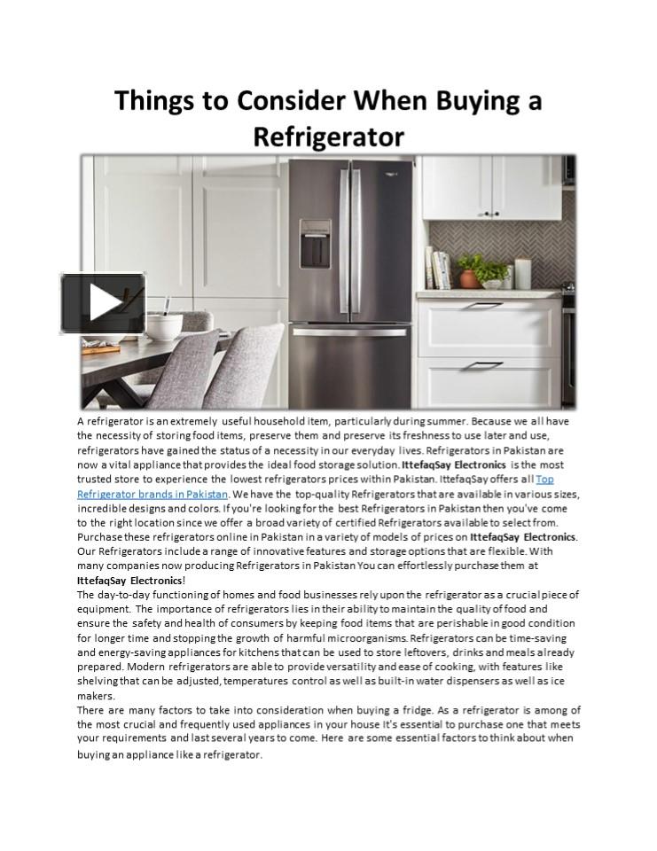 Things to Consider When Buying a Refrigerator presentation | free to ...